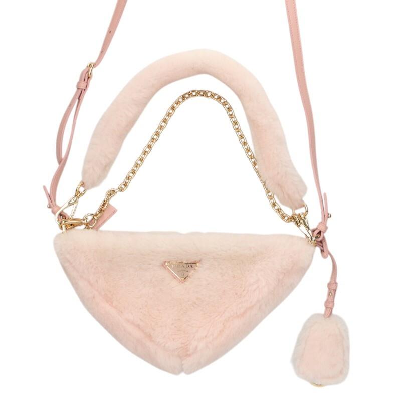 PRADA プラダ 1BC543 SACCA 三角ロゴプレートファーハンドバッグ 中古 SB01 : RINKAN - 通販 - Yahoo!ショッピング