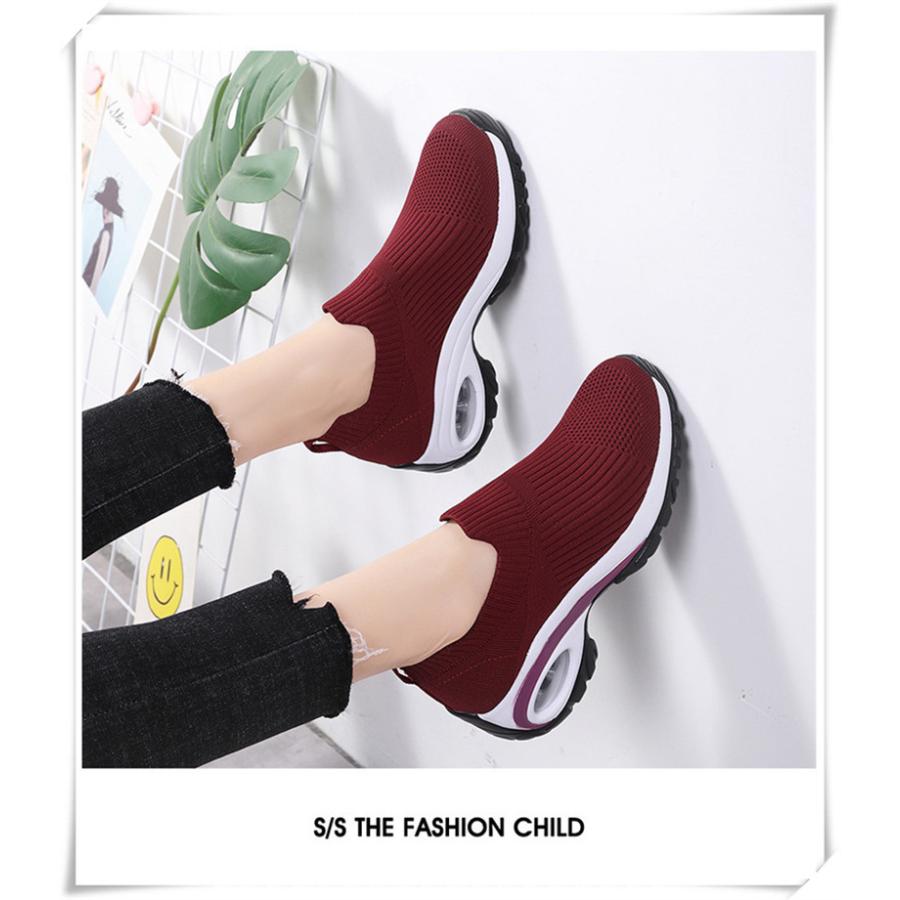 スリッポン スニーカー レディース 厚底 シューズ ランニング ウォーキング トレーニング メッシュ 白 黒 歩きやすい 30代 40代 50代 疲れない 軽量 : Rinka store ...