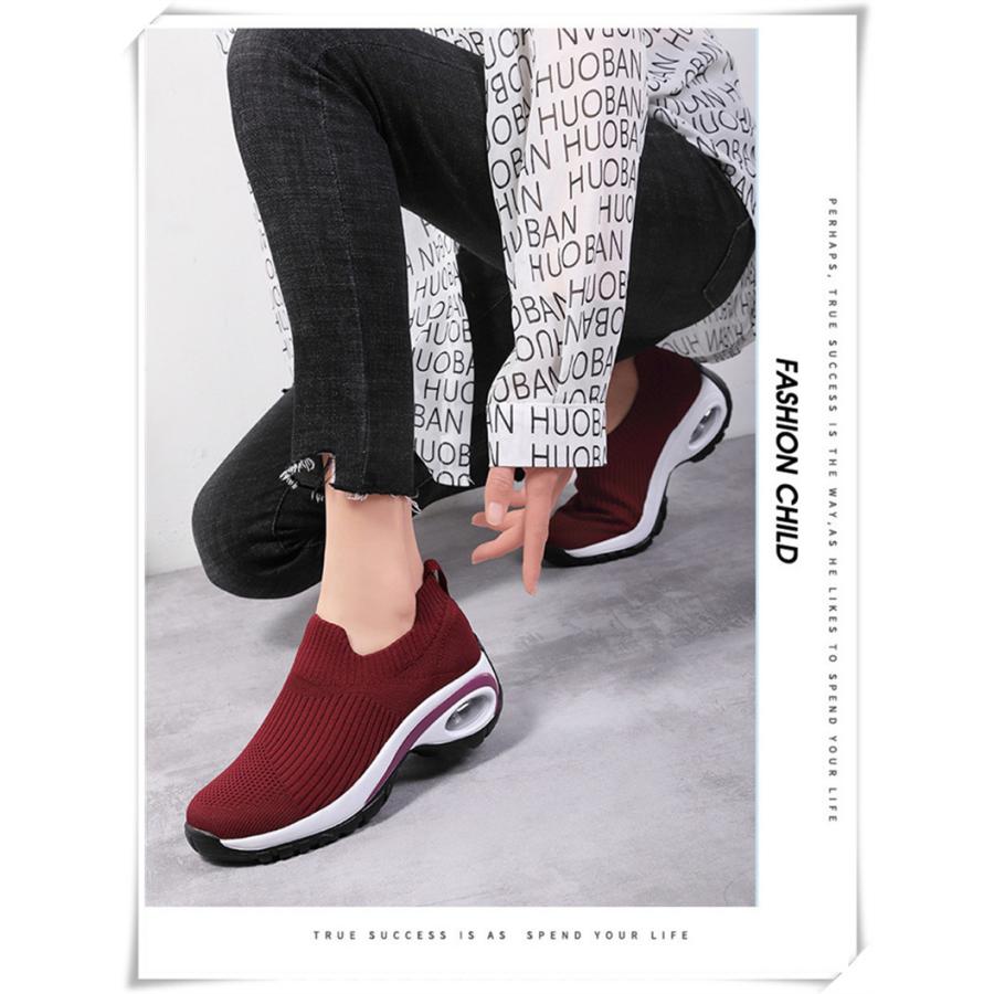 スリッポン スニーカー レディース 厚底 シューズ ランニング ウォーキング トレーニング メッシュ 白 黒 歩きやすい 30代 40代 50代 疲れない 軽量 : Rinka store ...