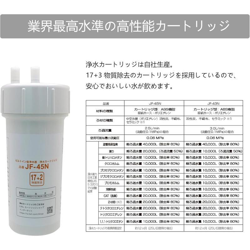 JF-45N [17+2] 交換用浄水カートリッジ スタンダードタイプ 物質除去 互換性 キッチン部品 互換品 5のつく日 : Rinka store - 通販 - Yahoo!ショッピング