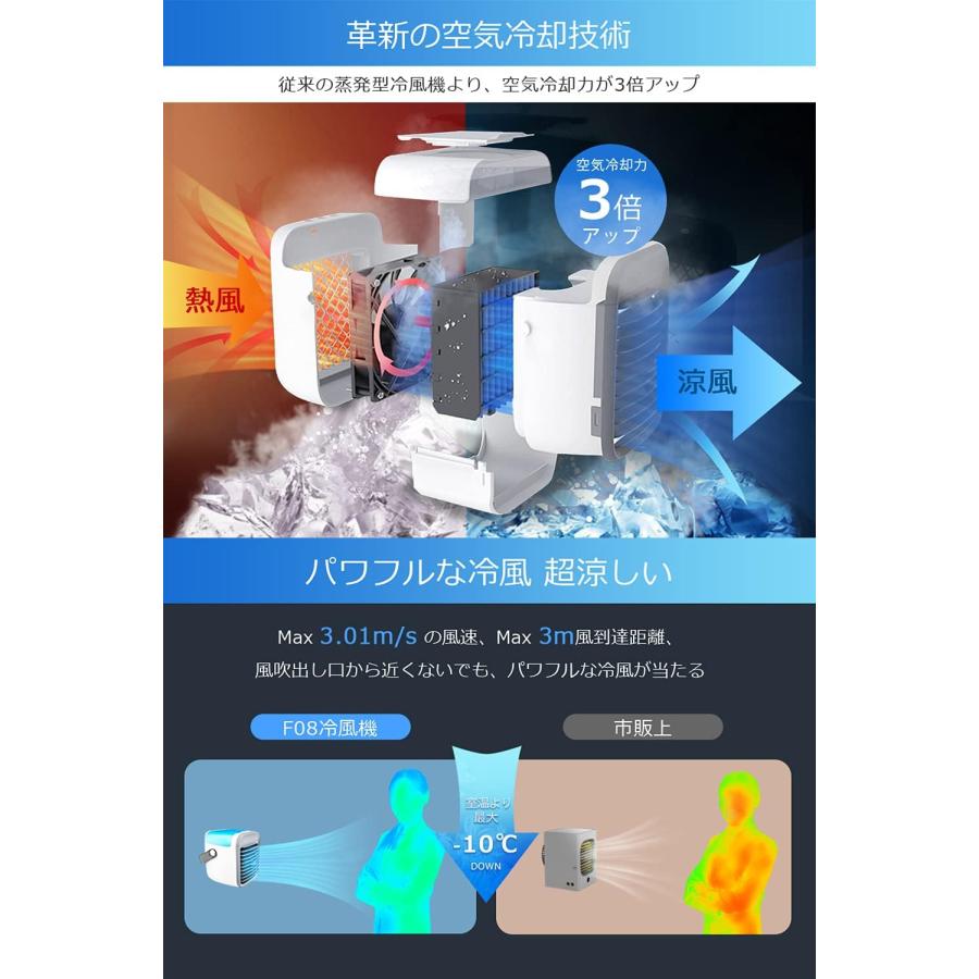 冷風機 冷風扇 扇風機 ポータブルクーラー 卓上冷風機 卓上クーラー USB給電式 加湿機能 小型 携帯冷風機 省エネ 熱中症 暑さ対策 父の日 誕生日 プレゼント : Rinka store ...