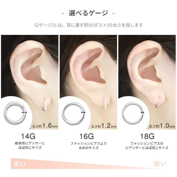 凛 RIN ボディピアス 軟骨ピアス フープ 18G 16G 14G ワンタッチ セグメント リング クリッカー マット 片耳用 レディース : 凛 ボディピアス・軟骨ピアス - 通販 ...