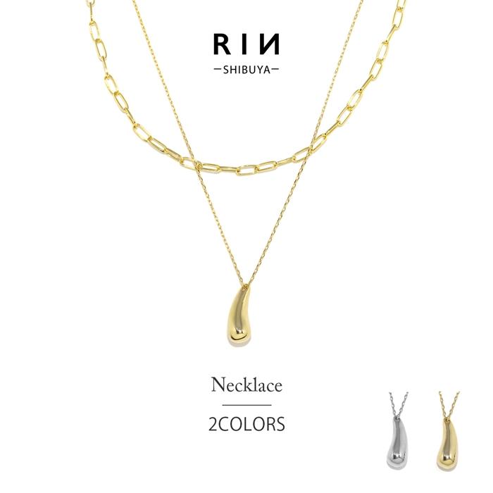 凛 RIN ネックレス 2way レディース 2連 レイヤード 雫 ドロップ 16kコーティング 16金 チェーン 20代 30代 40代 50代 : 凛 ボディピアス・軟骨ピアス - 通販 ...