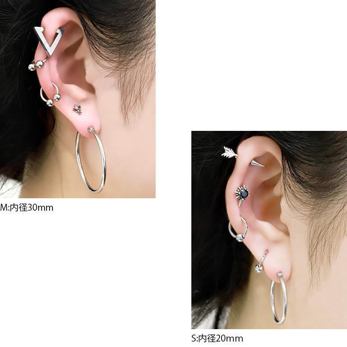 凛 RIN 軟骨ピアス 20G ピアス フープ リング 大きめ ステンレス 凛 RIN 軟骨ピアス 20G ピアス フープ リング 大きめ ステンレス