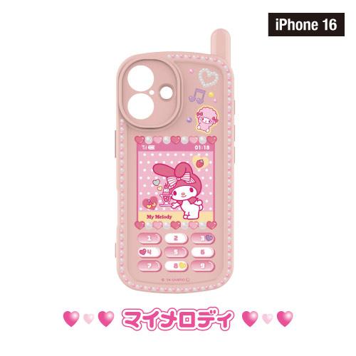 送料無料 サンリオキャラクターズ iPhone16Pro＆iPhone16対応レトロガラケー風ケース SANG-459-60 /キティ マイメロ クロミ シナモ ハンギョドン : sang ...