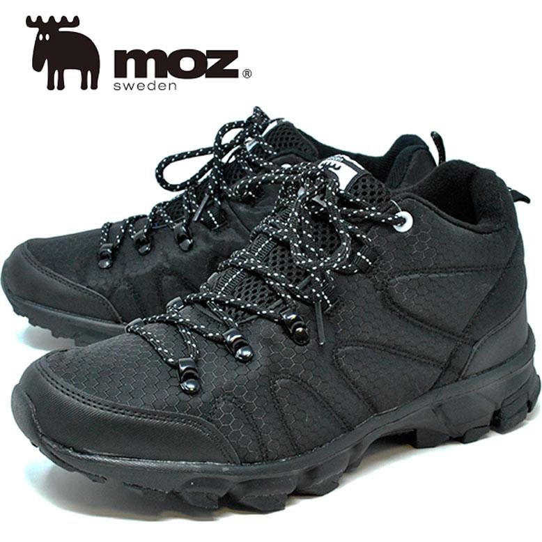 メンズ 防水 スニーカー 滑りにくい レインシューズ MOZ SWEDEN モズ 2277 ブラック 黒 紳士靴 ミッドカット レインスニーカー カジュアルシューズ 雨 雪 ...