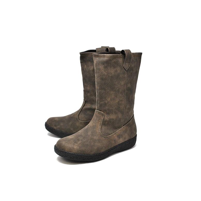 防寒 カジュアル スノーブーツ 黒 スパイク NORTH DATE ハーフ ノース