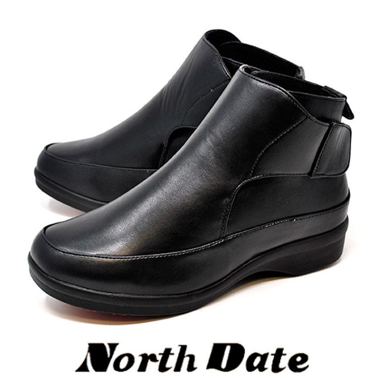 ノースデイト スノーブーツ レディース スパイク NORTH DATE 8601 冬靴 滑りにくい 防寒ブーツ 4E ブラック :northdate8601bk:RIO footwear ...
