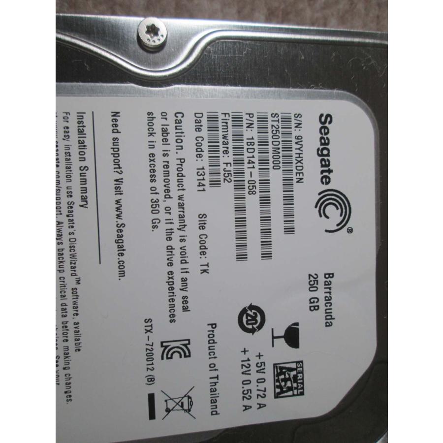 3.5インチHDD SATA 250GB Seagate ST250DM000 送料無料 正常品 [90343] : 90343 : ライズ ...