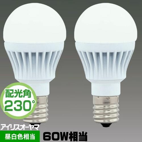 IRIS OHYAMA アイリスオーヤマ LDA7N-G-E17/W-6T52P LED電球 小形電球形 60W相当 昼白色相当 全方向 2個パック LDA7NGE17W6T52P : ライズ ...