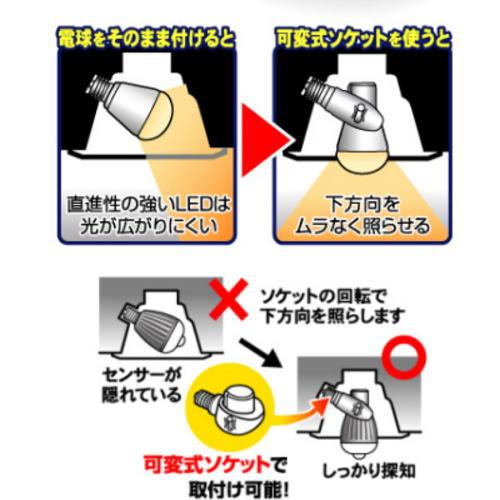 ライテックス DS17-10 E17 LED電球専用 可変式ソケット RITEX 横回転 左右に首振り 上下に移動可能 下方向をムラなく照らす ...