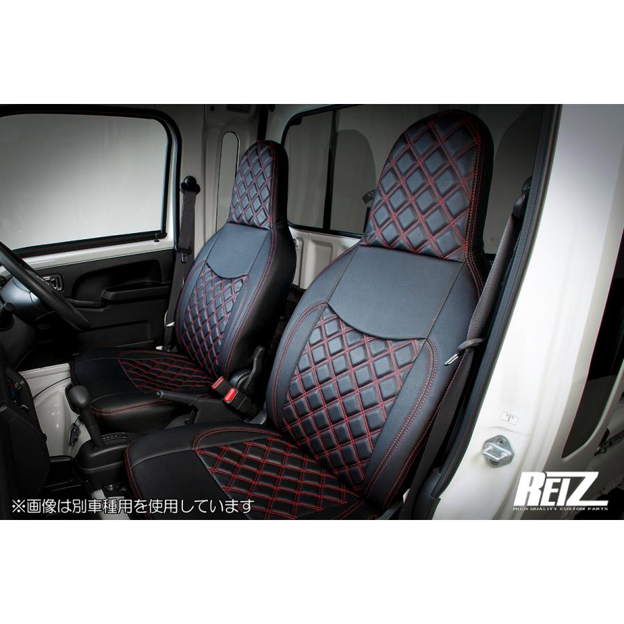 S321V/S331V ハイゼットカーゴ フロント用 キルティングレザーシートカバー ヘッドレスト一体型タイプ [2色設定あり] REIZ Revier SC-1841-P041-X108 ...
