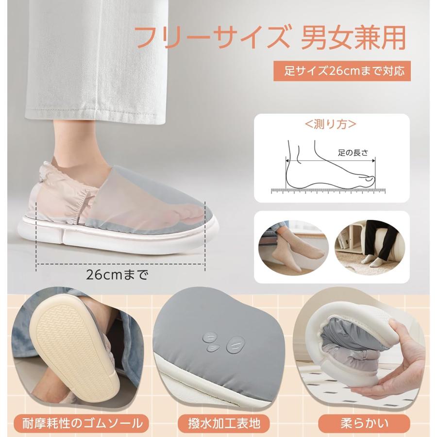 電気スリッパ フットウォーマー USB給電式 3段階温度調整 最大55℃ 30秒で速暖 ルームシューズ ヒーター内蔵 足冷え対策グッズ フリー ...