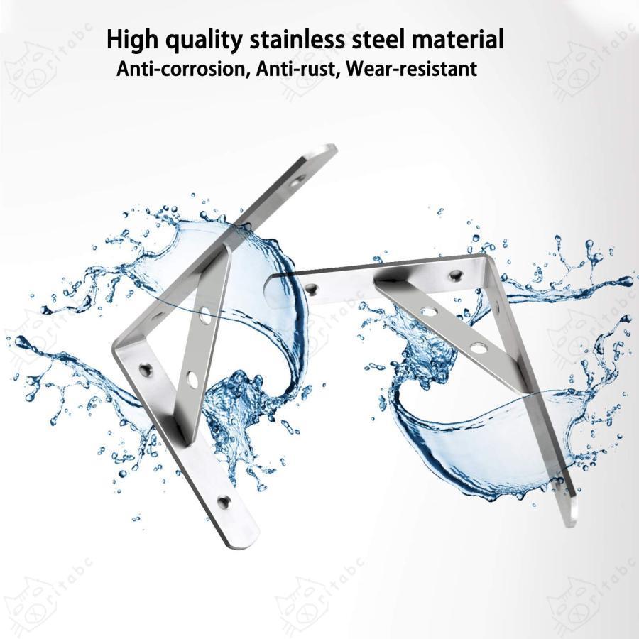 棚受け金具 壁掛け ステンレス ブラケット、DIY 棚受け ブラケット 耐荷重 200kg、ステンレス 棚 受け、ネジ付き、簡単インストール、長持ちす : ritabc - 通販 ...