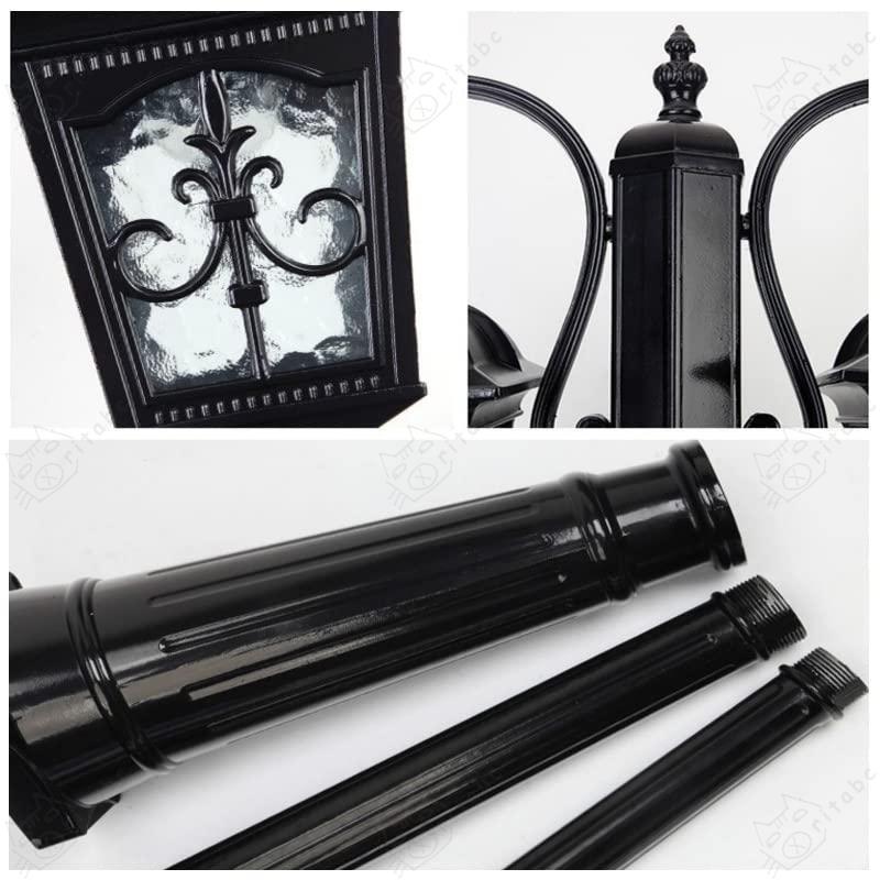 ガーデンライト屋外 防水 外灯led 玄関 街灯 ソーラーライト おしゃれヨーロピアン外構 照明 庭 用 街灯照明器(230cm ブラック) :m2226750127e9:ritabc ...