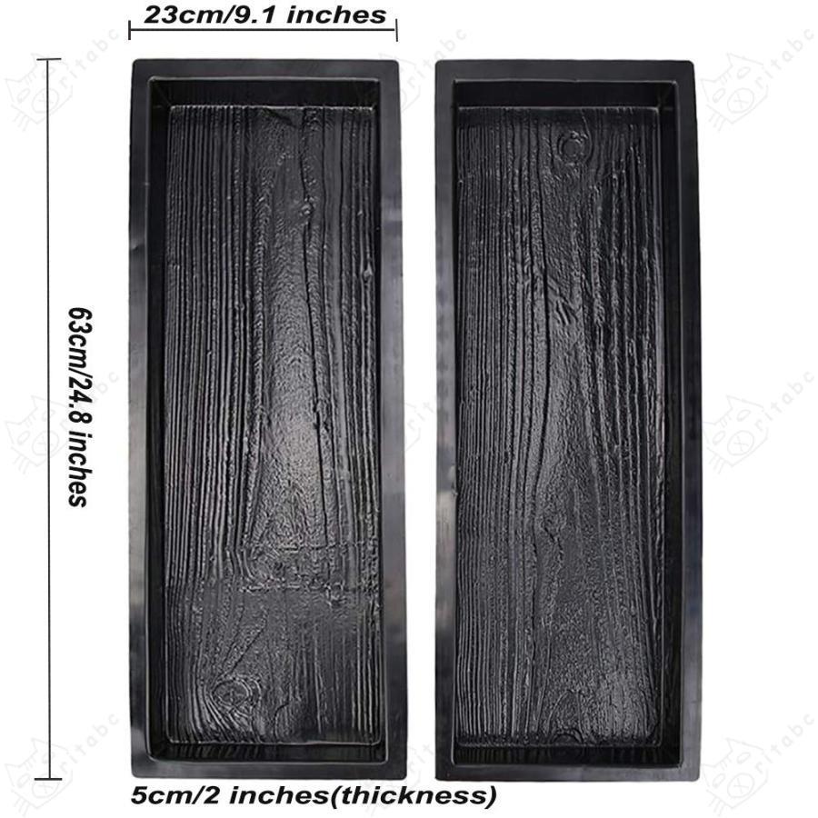 ブランド登録なし 2パック木材穀物パスメーカー金型パーソナライズされた道路コンクリートセメント金型再利用ウォークメーカーDIY舗装金型庭の芝生のパティオヤードの飛石ステンシ : ritabc ...