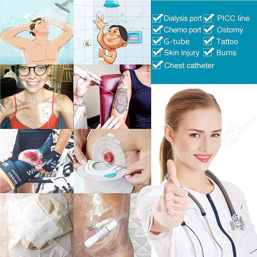 腹膜透析シャワープロテクター、PU透明防水膜包帯、透析ポート用防水シャワーカバー、入浴用テープ 50PCS : ritabc - 通販 - Yahoo!ショッピング