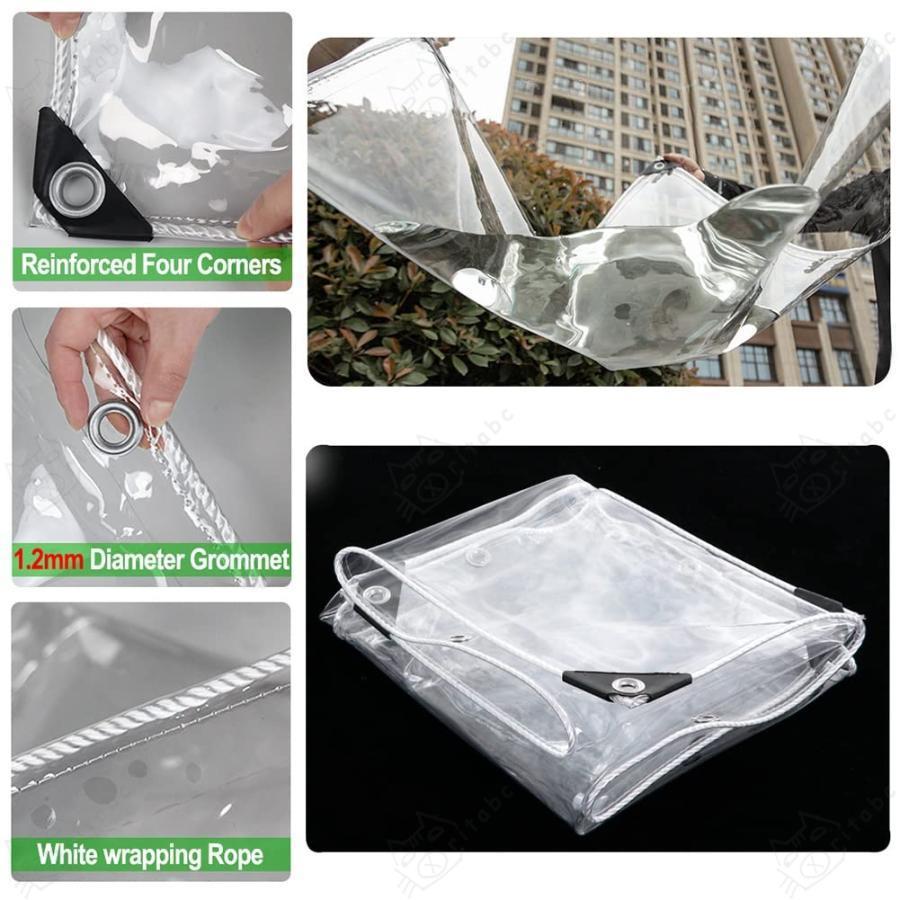 透明シート 雨よけターポリン 0.5m 1m 1.5m 2m 2.5m 3m 3.5m 4m 4.5m 5m 屋外ガーデンターポリン クリアカラータープ 防水カバー 透明PVCシェッドクロス ...