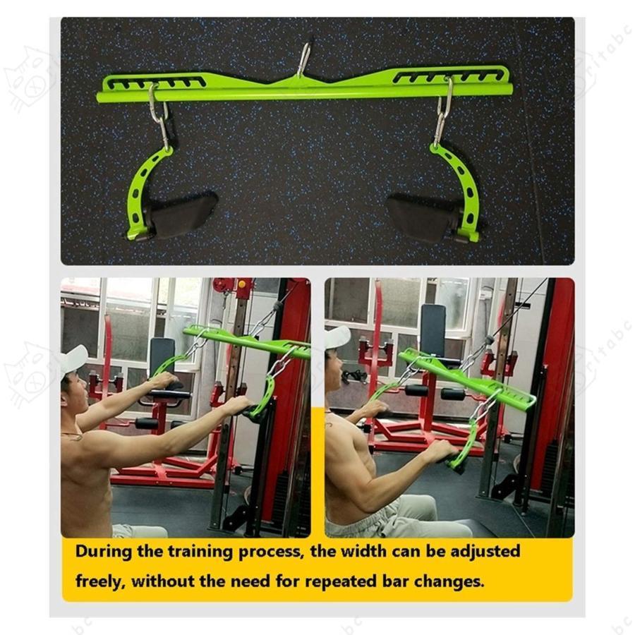 スミスマシン ハイプルダウンロングバープルバックハンドル、調整可能な漕艇リアハンドル、ラットトライバイスプルダウンバー、多機能スポーツフィットネス機器 :p21113530b601 ...