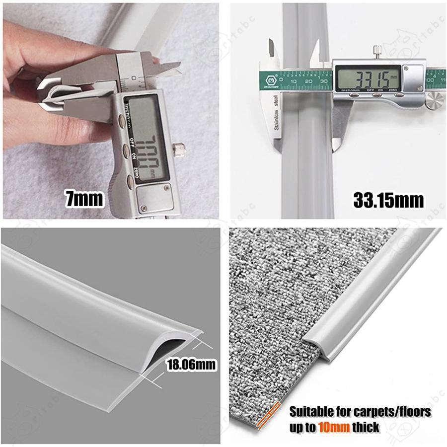 見切り材 床 幅3.3cm 床移行ストリップカーペットからタイルへ 長さ 1m 2m 5m 7m 10m 12m 15m 柔軟なPVCラグエッジトリム 玄関マットフロアマットラッピングエ ...