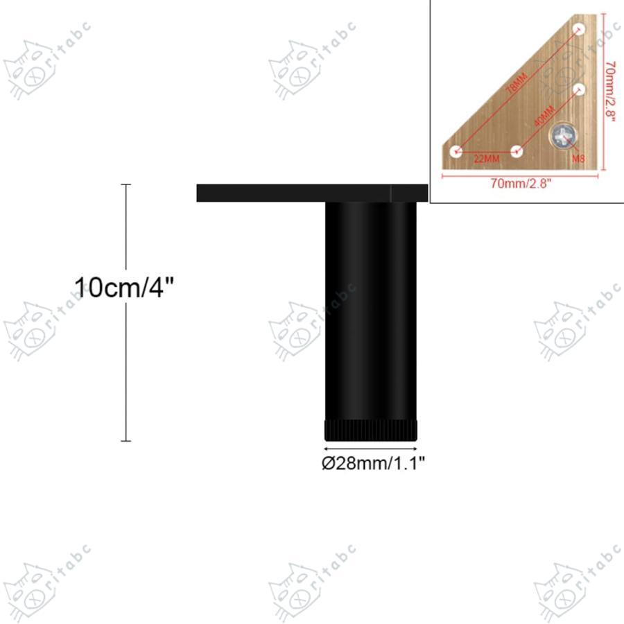 4個 高さ調節 家具脚 黒 家具足 6cm-40cm テーブル脚 ソファ脚 交換 アルミ合金 diy 置き換え足 サポート脚 ソファー足 テーブル 継足 キャビネット足 : ritabc ...