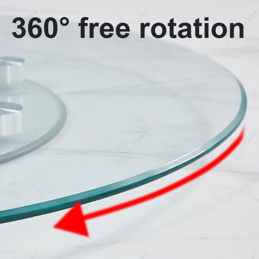 大型ガラス製ターンテーブル360Deg回転ボードプレートラウンド透明強化ガラスサービングトレイ卓上オーガナイザー食卓用宴会パーティファミリーディナーサイレン :p211322459047 ...