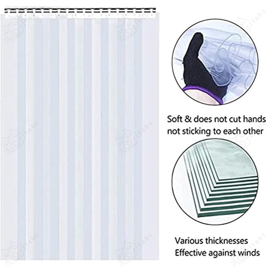 カーテン PVCストリップカーテン DIY 断熱ドアカーテン 透明なプラスチック ソフト 防水 防風 防塵仕切りカーテン ビニールカーテン 取り付け簡単 (Co : ritabc - 通販 ...