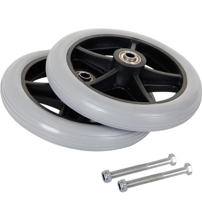 2個 車椅子 アクセサリー 車椅子の前輪 車椅子用ソリッドタイヤフロントホイール 6インチ/ 7インチ/ 8インチ 小さなホイールソリッドタイヤ 車いす フロントキャ : ritabc ...