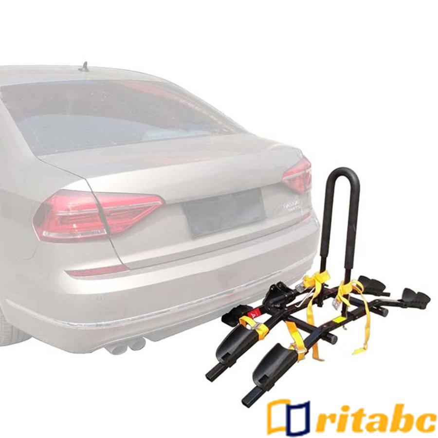 2バイク 牽引バー自転車ラック 折りたたみ式 自転車運搬車 車用自転車ラック ヒッチキャリアカーゴ ユニバーサルフィッティング ヒッチマウントラゲッジキャリア : ritabc - 通販 ...