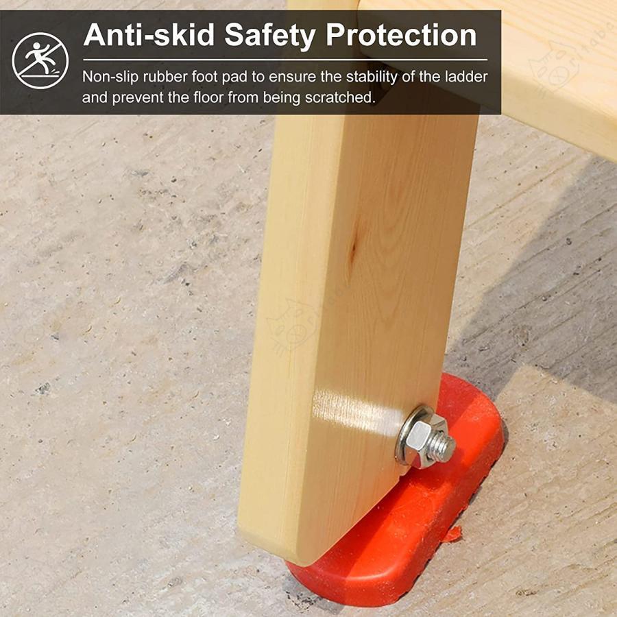 ベッド 階段 高い 125cm 150cm 木製 滑り止め 二段ベッドステップはしご 手すり内蔵のロフトツインベッドはしご 耐久性 安定性 負荷150kg 梯子 大人 ティーン Rv ...