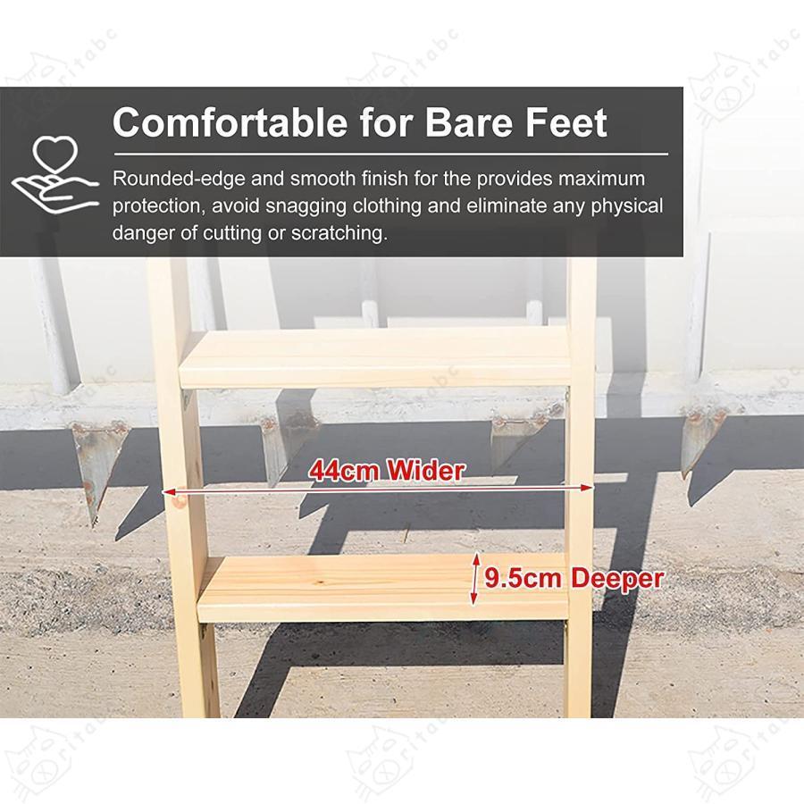 ベッド 階段 高い 125cm 150cm 木製 滑り止め 二段ベッドステップはしご 手すり内蔵のロフトツインベッドはしご 耐久性 安定性 負荷150kg 梯子 大人 ティーン Rv ...