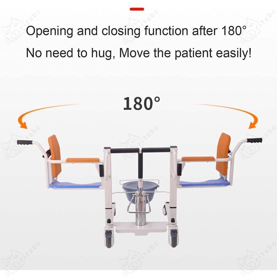 患者リフト患者リフト移乗椅子家庭用ポータブル輸送車椅子W/180°分割シート手動リフト移乗補助便器寝たきり麻痺高齢者用 : ritabc - 通販 - Yahoo!ショッピング