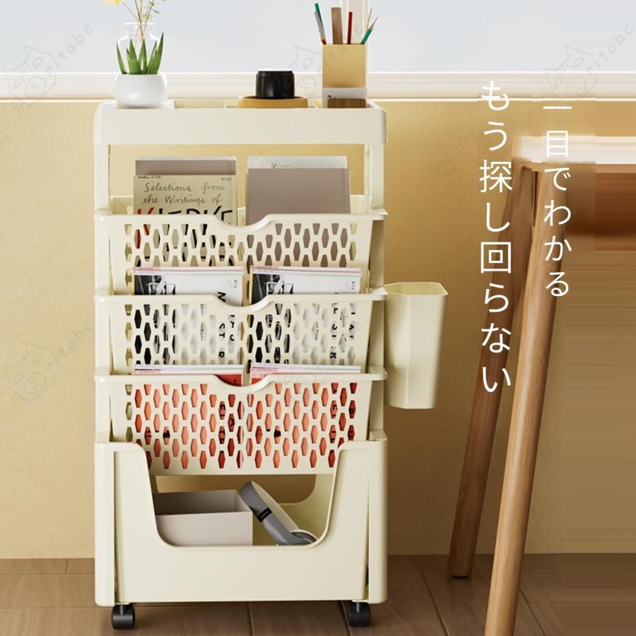 本棚 オーガナイザー 5段 キャスター付き 本棚 棚 キャスター付き デスクサイド 本棚 大容量 本棚 スリム 教科書 コミック 雑誌 収納 子供 学生 学校 オフィス ...
