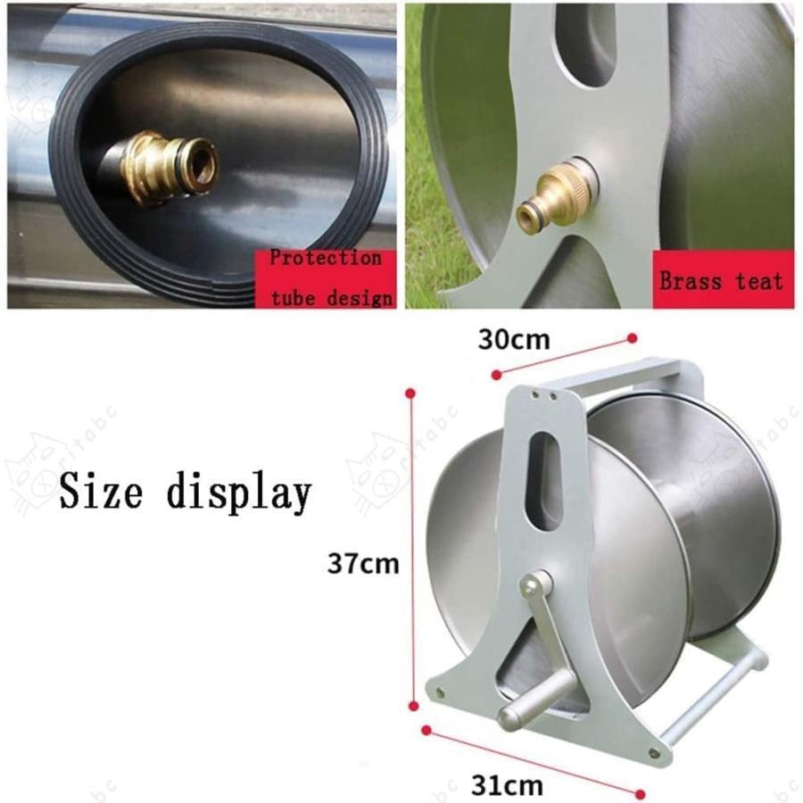 ホース リール 高圧ホース 散水ホース 10m 15m 20m 25m 30m 35m 40m ステンレス鋼ホースリール 多機能 洗車水ガンセット 水道ホース ジョイント付き 壁に取り付 ...