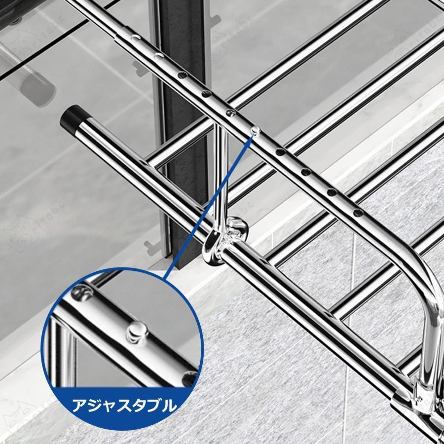 バルコニーガードレール用物干し、窓枠物干し 物干しラック、強化されたトリプルフックベランダ用 物干しラック 窓枠手すり、折りたたみ物干しラック、伸縮 ベラ : ritabc - 通販 ...