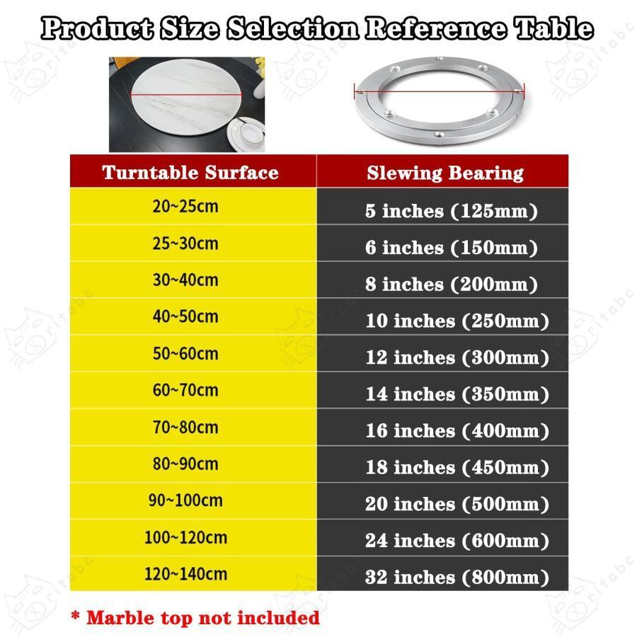 回転テーブル台 大型 静音 回転台 回転盤 耐荷重 円形 360 回転 滑り止め、直径20 30 40 50 60 80cm、なめらか 回転プレート 金属 回転プレート、大理石の卓用 ...