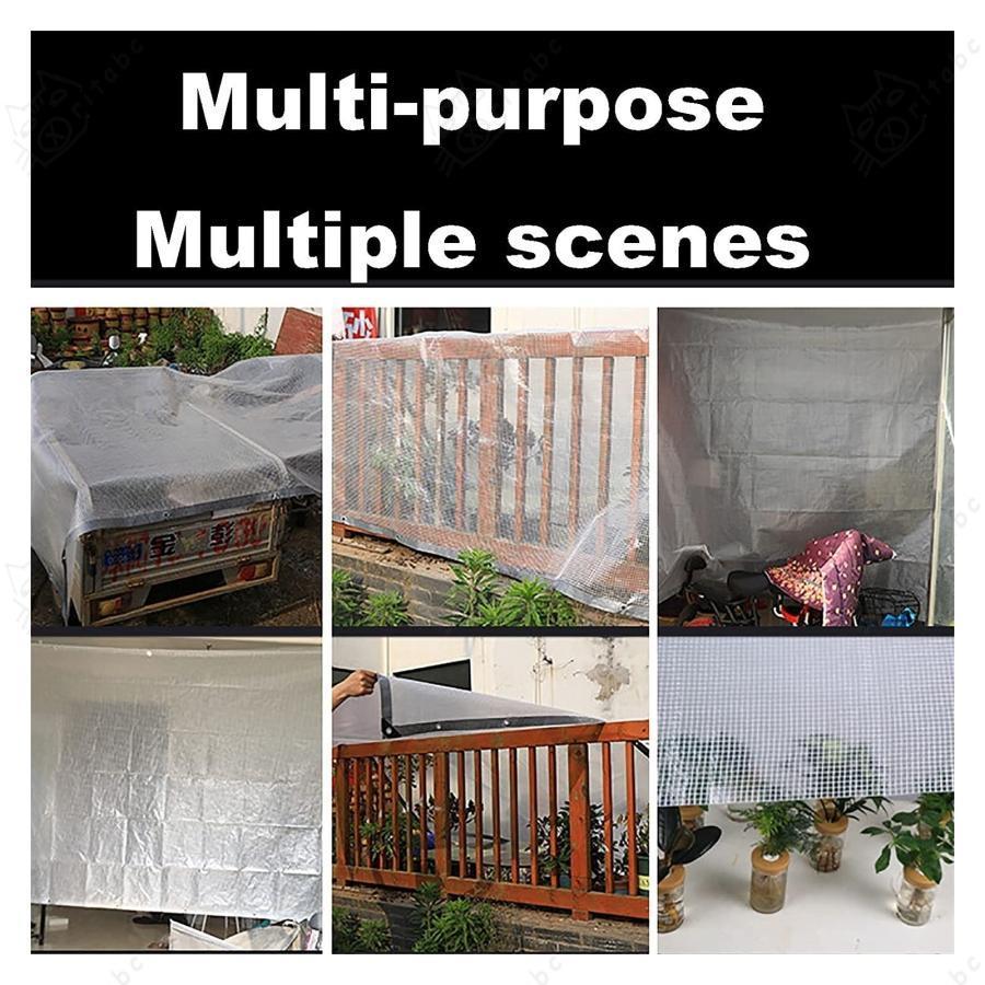 防水シート 透明ビニールカーテン100%防水 防風 防塵 雨よけ | ベランダ雨除けカーテン ?透明ビニールカーテン 家庭用 ガーデン屋外用 公共施設 コンビ :p21887345bc2e ...