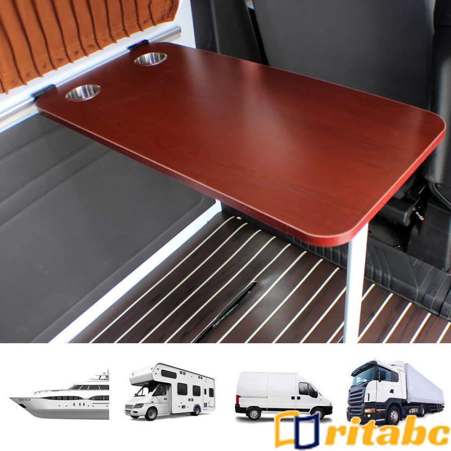 キャンピングカー用のダイニングテーブル、2カップスロット付き丸型RVテーブル、キャンピングカー、ボート、キャラバン、バン、キャンピングカー用家具インテリ : ritabc - 通販 ...