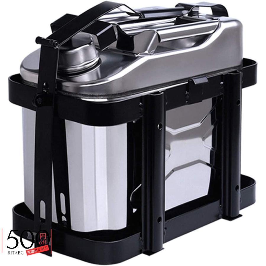 ガソリン缶 ガソリン 携行缶 ガソリン携行缶 ステンレス，10L ガス缶ホルダー付き ガソリンタンク 304ステンレス ジェリカン ハイシール 静電気防止 車やオート : ritabc ...