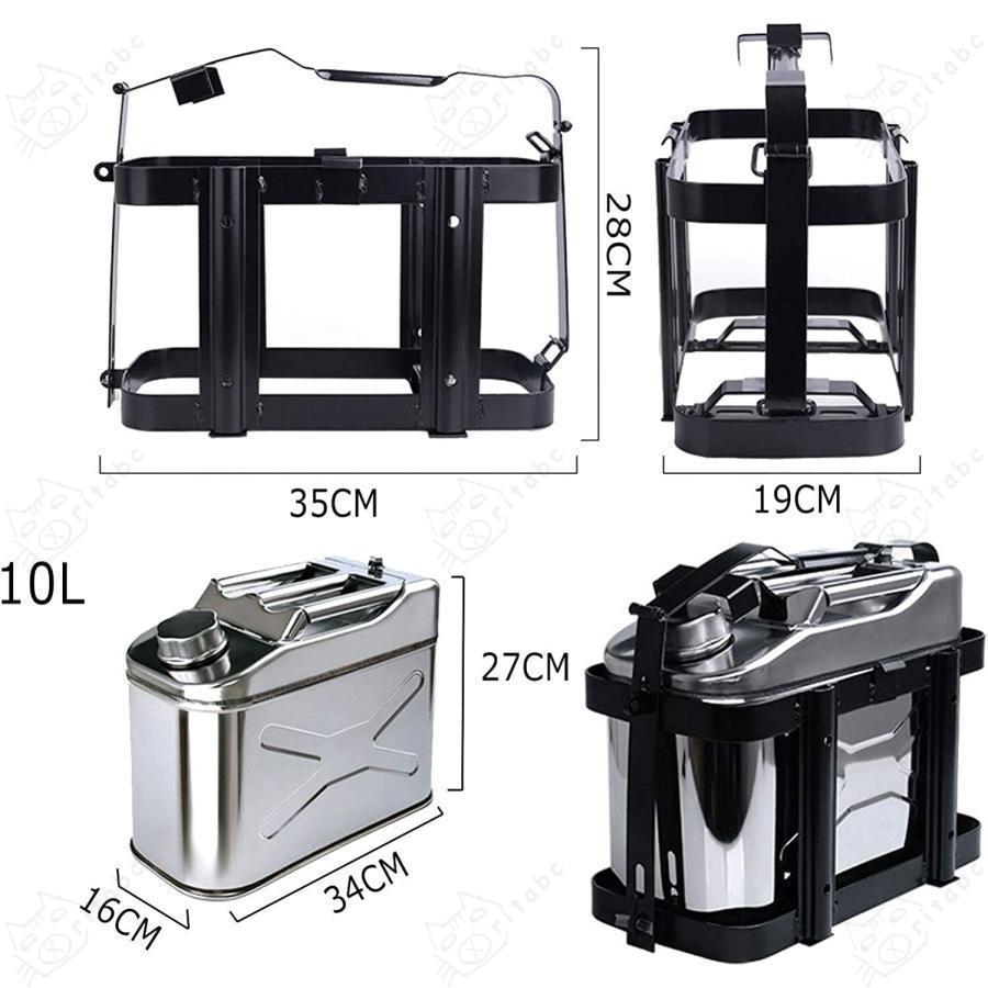 ガソリン缶 ガソリン 携行缶 ガソリン携行缶 ステンレス，10L ガス缶ホルダー付き ガソリンタンク 304ステンレス ジェリカン ハイシール 静電気防止 車やオート : ritabc ...