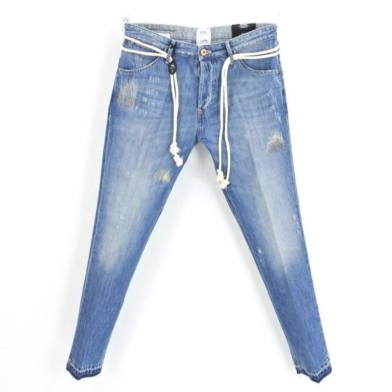 ピーティーゼロチンクエ PT05 REGGAE リペア加工 リネン混デニムパンツ ブルー 31 :1-240001041386:リタリオリブロ ヤフーショップ - 通販 - Yahoo!ショッピング