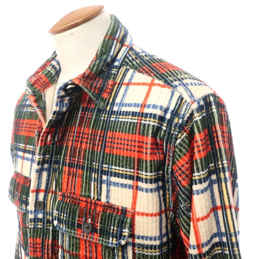 【中古】シュプリーム Supreme 2022年春夏 Corduroy Shirt コーデュロイ チェック カジュアルシャツ レッドxグリーンxアイボリー【サイズM】[CPD] : 1 ...