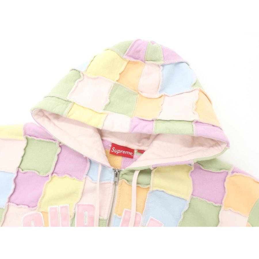シュプリーム Supreme 2022年春夏 Reverse Patchwork Zip Up Hooded Sweatshirt パーカー ライトピンク×グリーン×イエロー L[EPD ...
