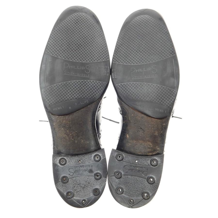 【中古】ヘンリーマックスウェル HENRY MAXWELL ヴィンテージ フルブローグ ドレスシューズ ブラック【サイズ表記なし（8 1/2位 ...