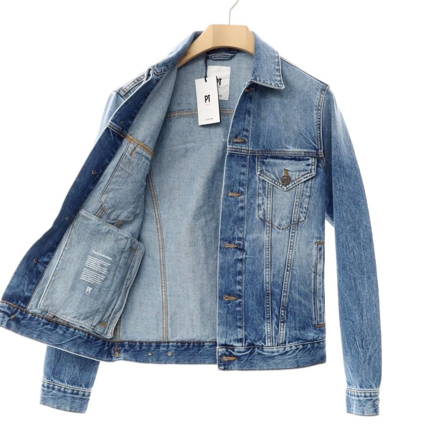 【新品】ピーティートリノ PT TORINO ユーズド加工 デニムジャケット Gジャン ブルー【サイズ46】[APD] : リタリオリブロ ...