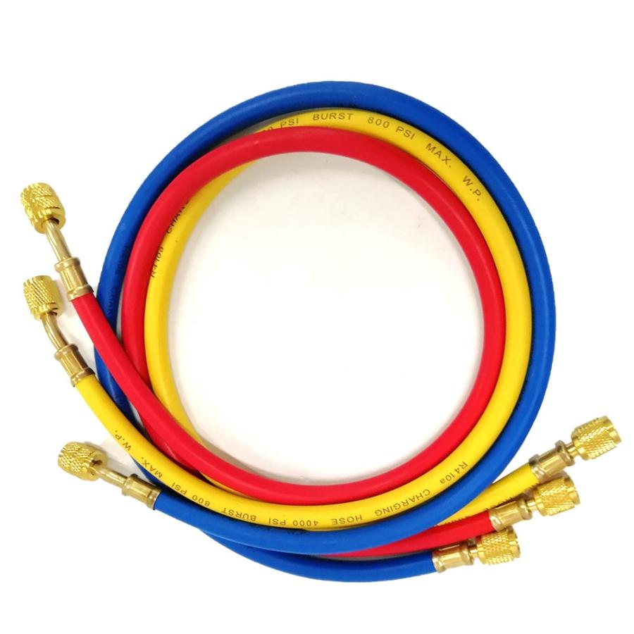 マニホールドチャージホース R22 R134 R410用 90cm 3本セット ガスチャージホース エアコンガスチャージ マニホールドチャージ ホース 空調 : リテマスYahoo ...