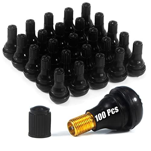 JiiinMiiin TR412 エアバルブ 100個 ゴムバルブ バルブコア付き キャップ付き チューブレス TR-412 タイヤ用スナップインバルブ : RITTER - 通販 ...