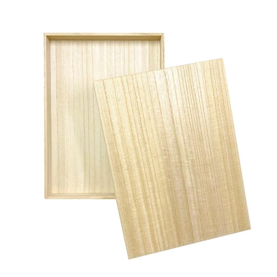 増田桐箱店 桐箱 A4サイズ 蓋あり かぶせ箱 W34.0cm*D25.0cm*H4.0cm 長方形 木箱 木製 日本製 書類 文房具 革製品 保管 収納 収納ボックス フタ付き お菓子 アク ...