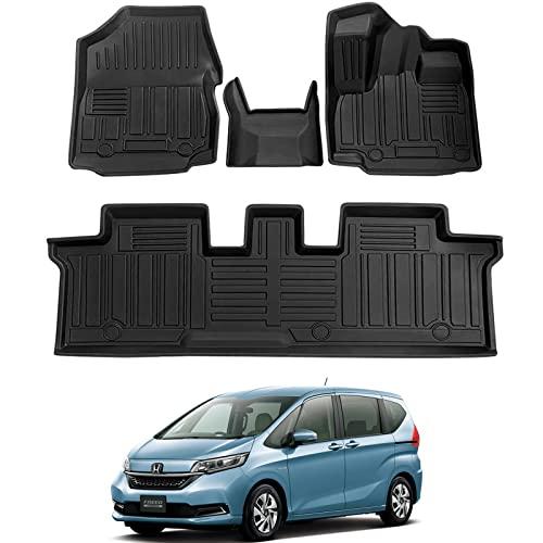 ホンダ フリード GB5/6/7/8型 3Dフロアマット FREED GB5/6/7/8型 立体フロアマット オートマ用 前席& 2列目 TPE素材 カスタムパーツ 防水 滑り防止 耐汚れ ...