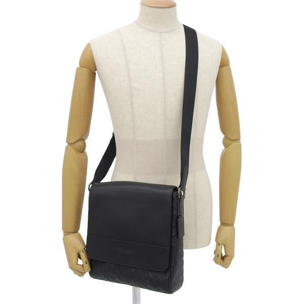 コーチ COACH HOUSTON MAP BAG SIGNATURE LEATHER バッグ ショルダーバッグ バッグ レザー ブラック ...